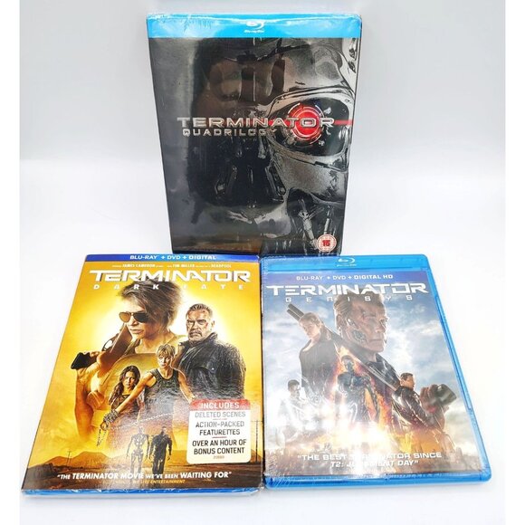 Media | Terminator Bluray Lot Sealed Quadrilogy Dark Fate Genisys Dvd ...